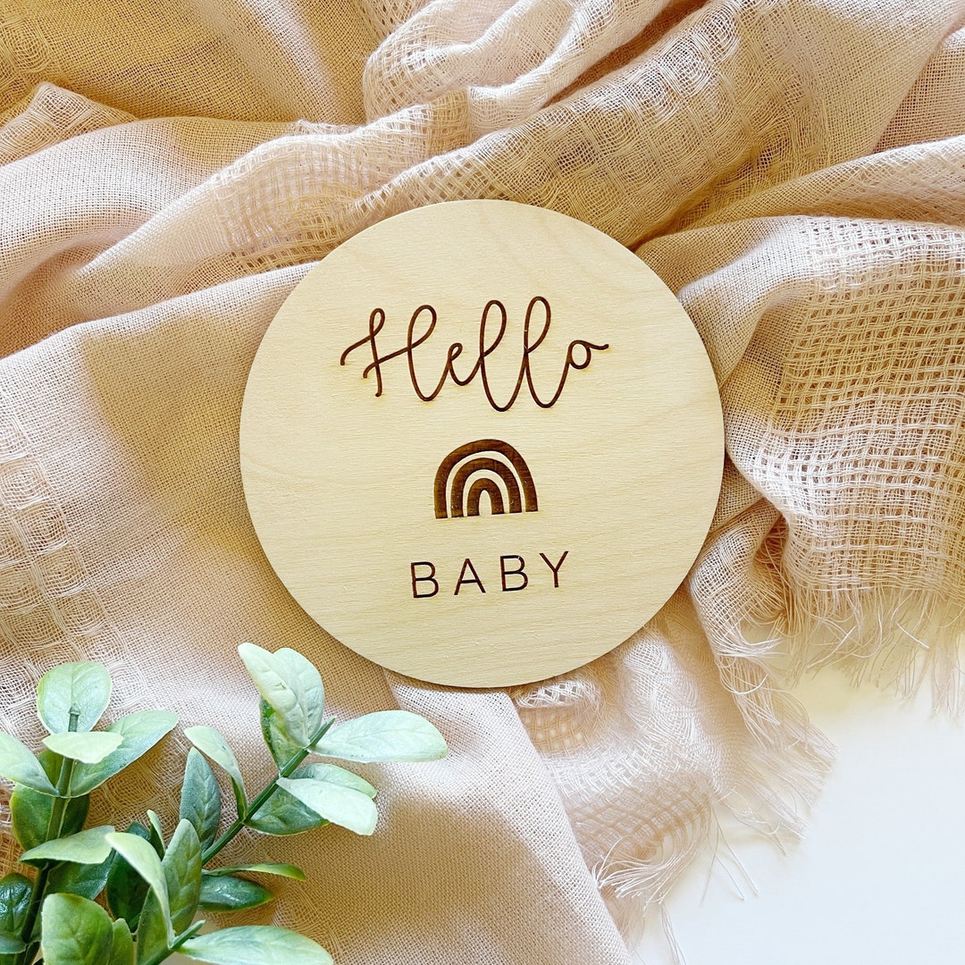 ENGRAVED Hello Baby Sign. Newborn Photo Prop. Hospital Baby Photo Prop ...