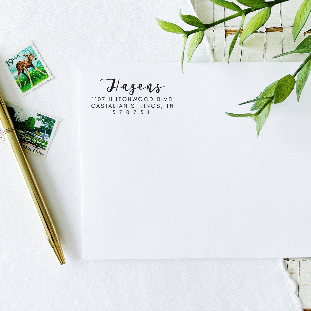 Custom Return Address Rubber Stamp. Self Inking Address Stamp. Custom ...