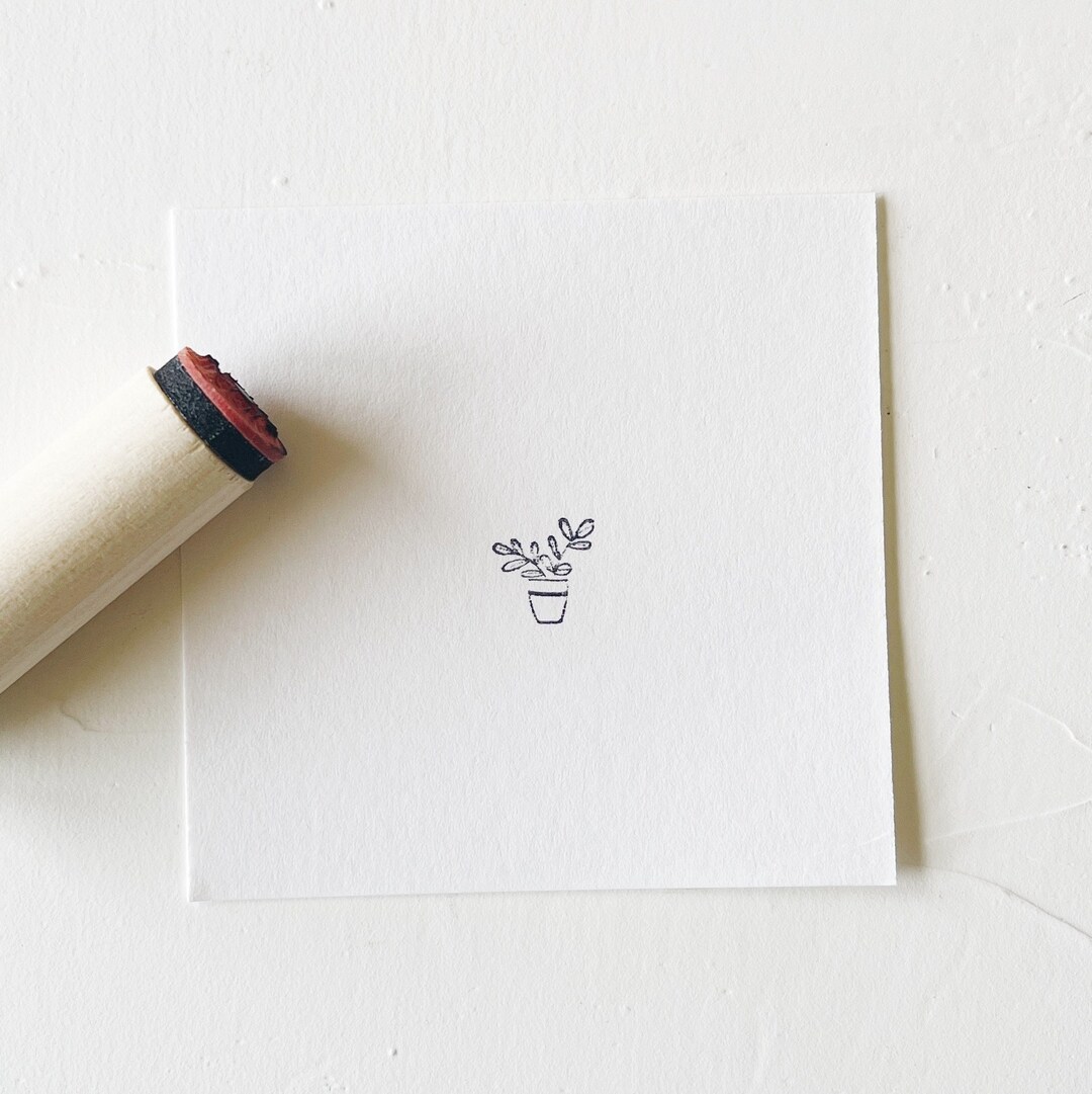 Mini PLANT POT Stamp. Rubber Planner Stamp. Bujo Bullet Journaling ...