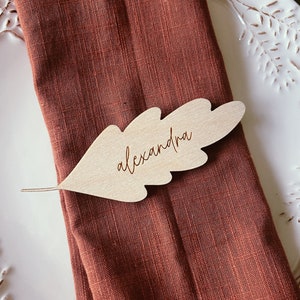 Fall Leaf Name Tags. Fall Table Decor. Modern Boho Fall Table Decor ...