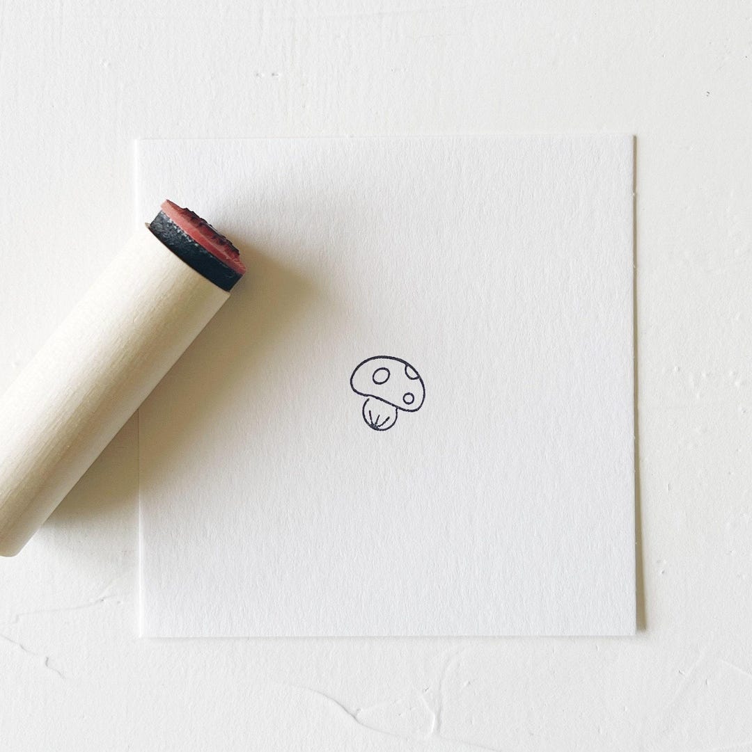 Mini MUSHROOM Stamp. Rubber Planner Stamp. Bujo Bullet Journaling Stamp ...