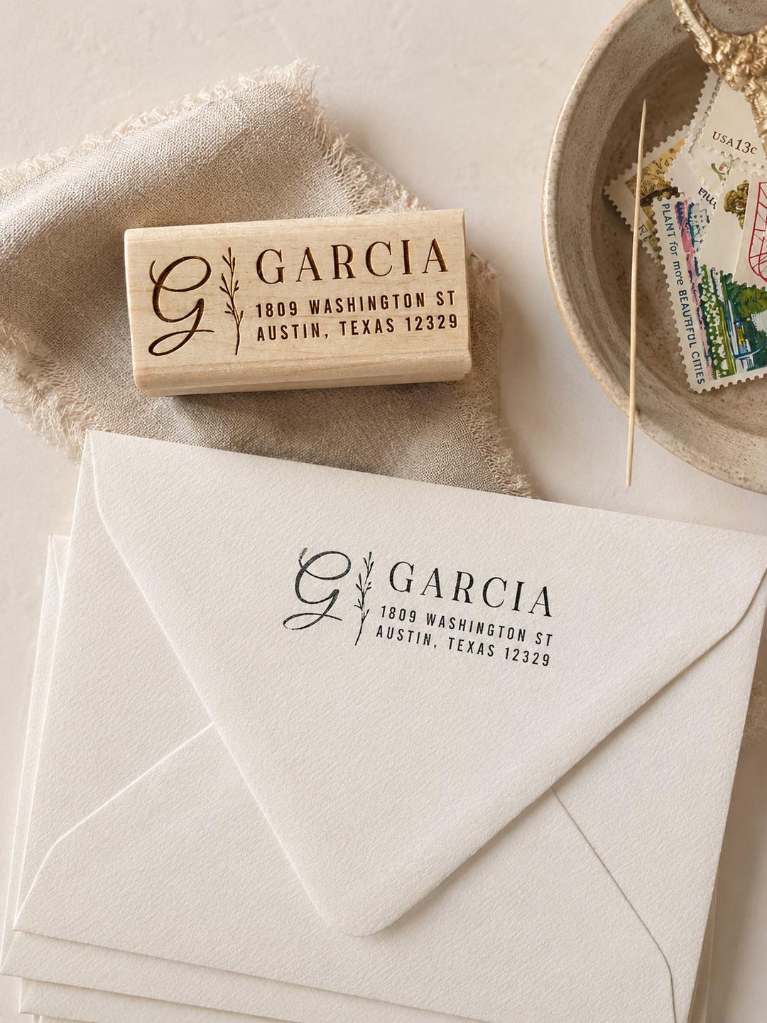 Modern Custom Address Stamp. Return Address Stamp. Stationery Gift ...