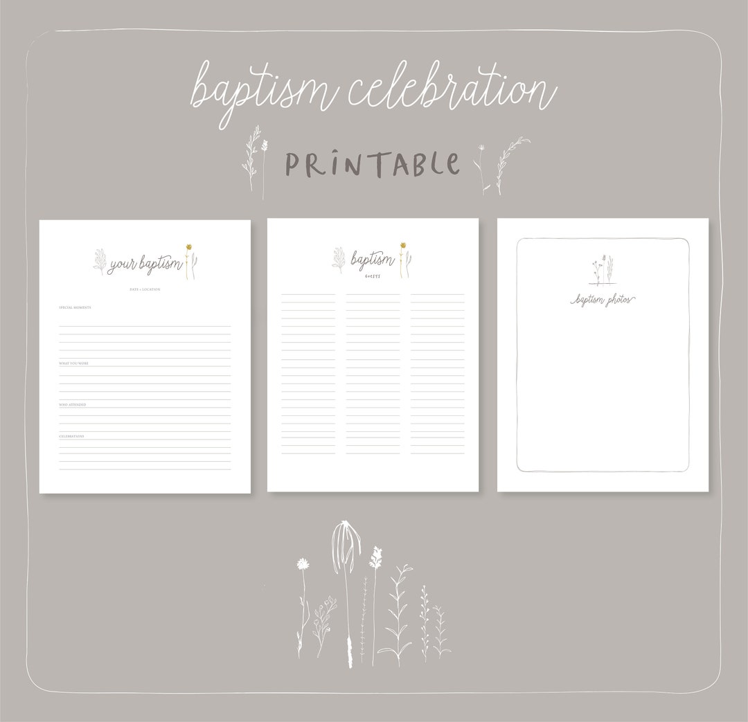 Baptism Baby Book Page Printable Template. Baby Book Printable File ...