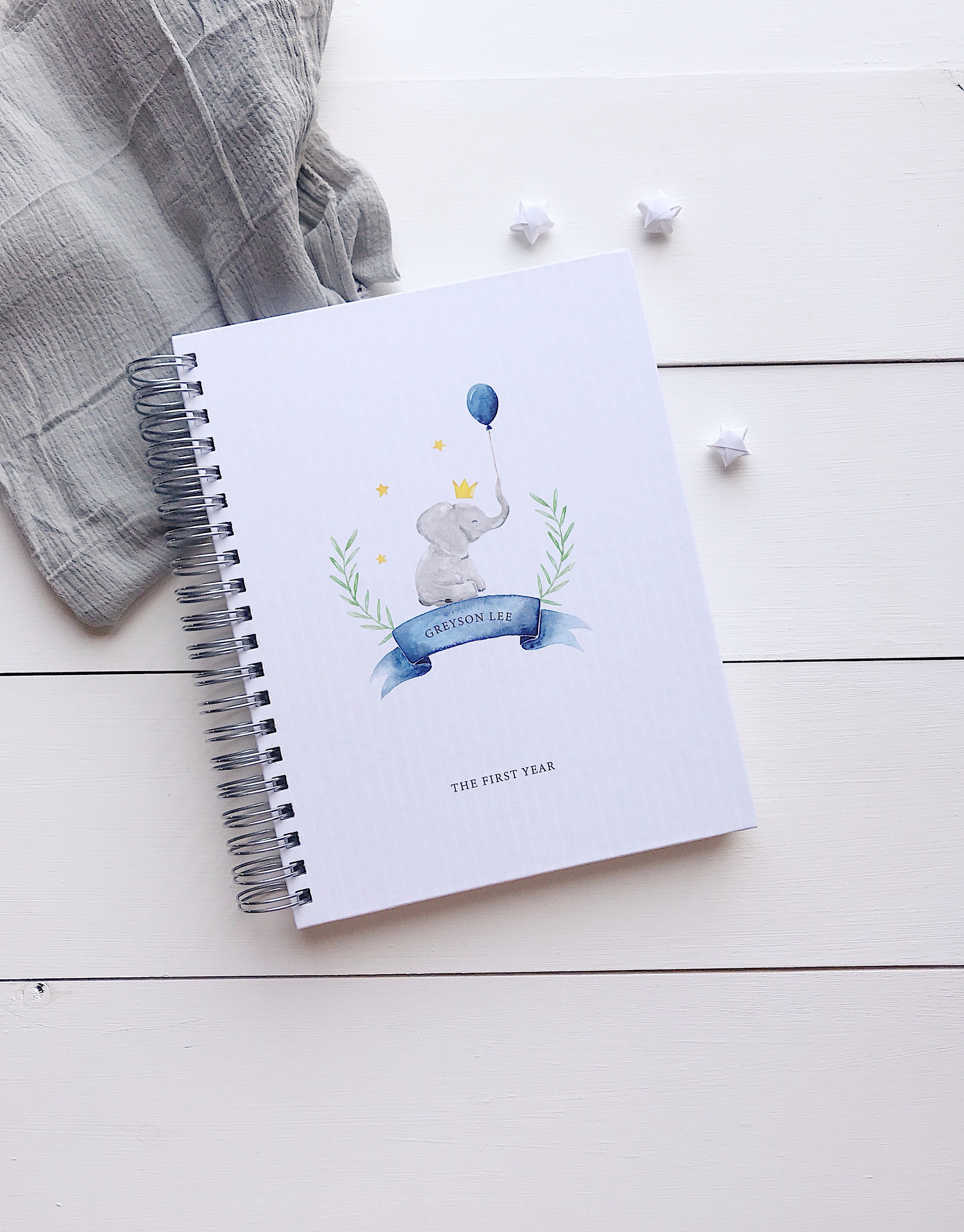 Baby Elephant Baby Book. Baby Album. Customized Baby Book. - Etsy