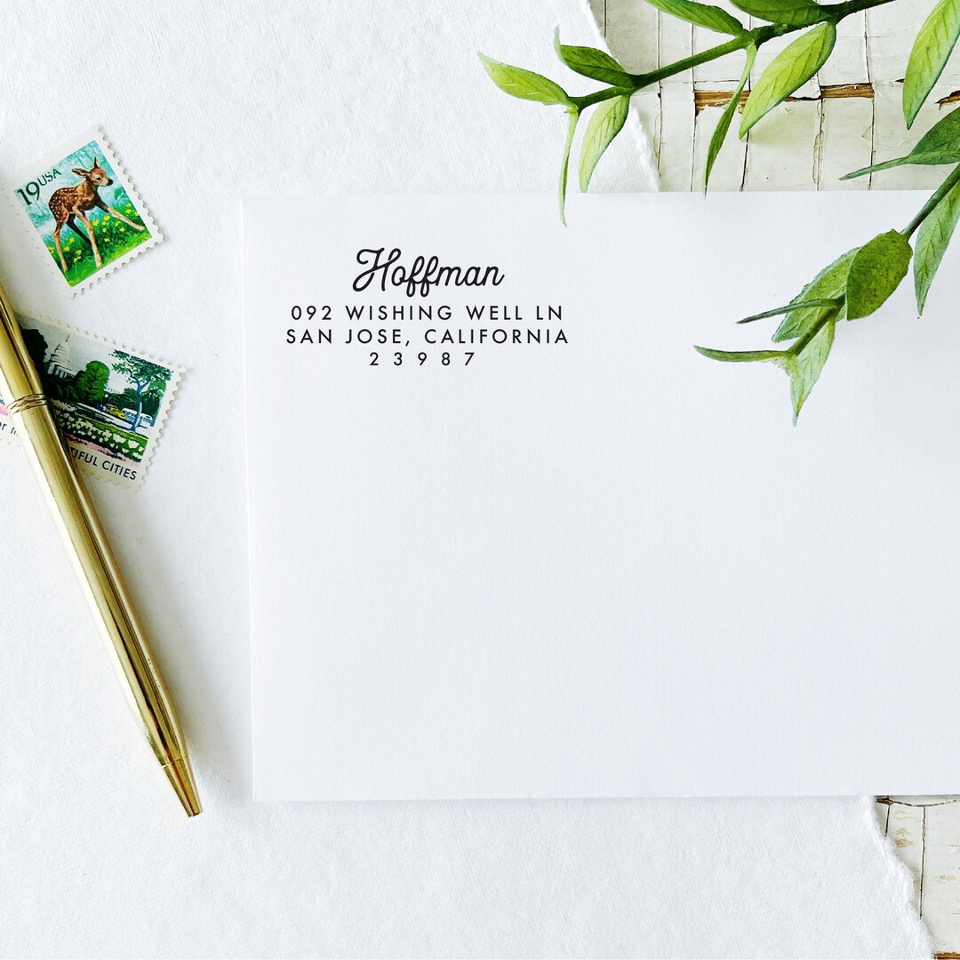 Custom Return Address Stamp. Calligraphy Address Stamp. Personalized ...