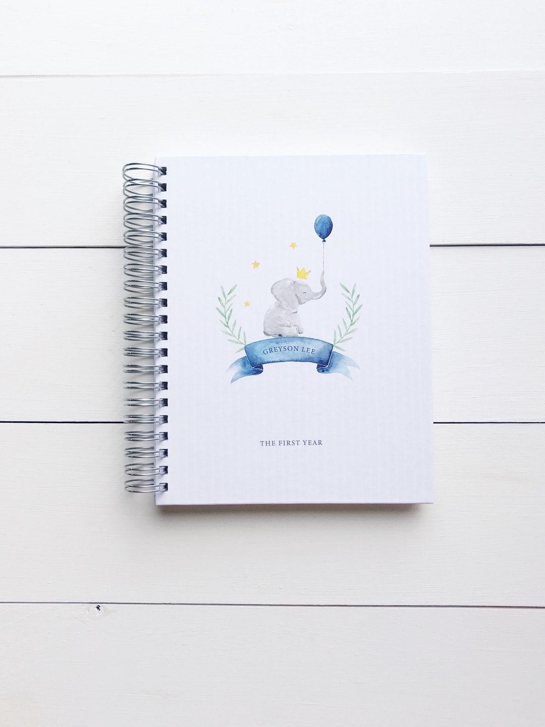 Baby Elephant Baby Book. Baby Album. Customized Baby Book. Memory Book ...