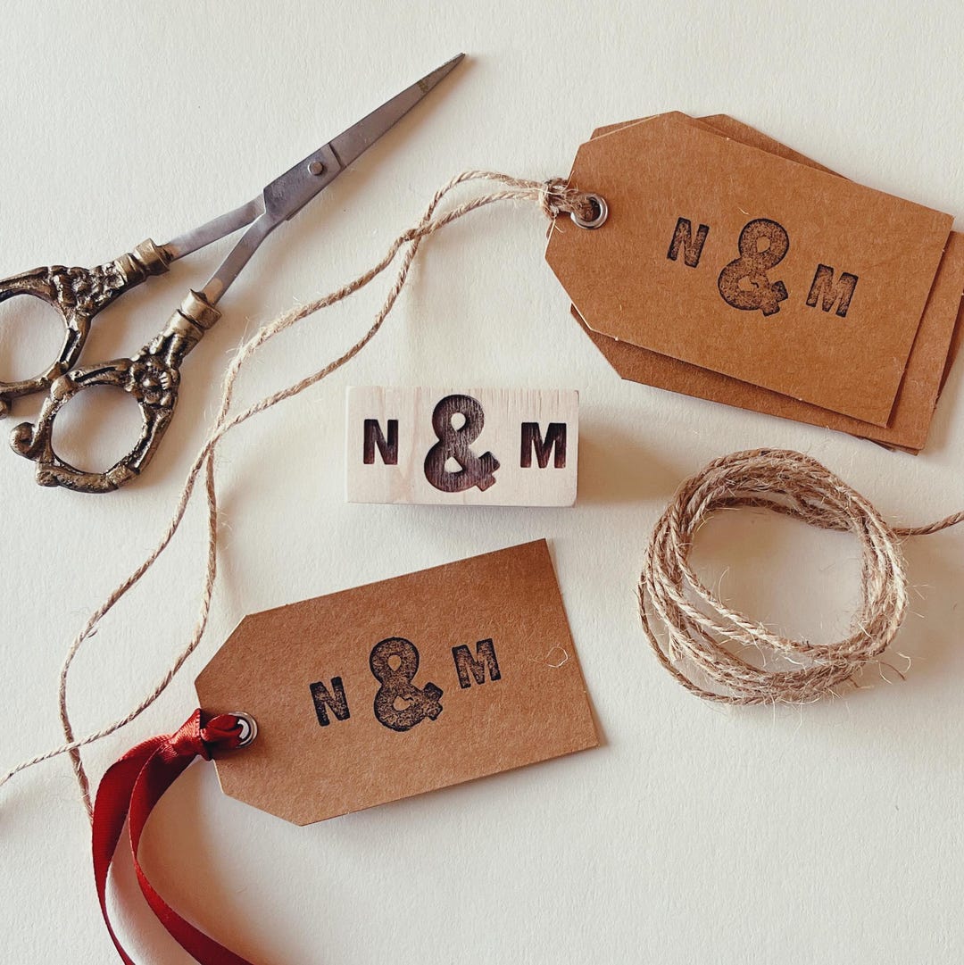 Modern Wedding Initials Stamp for Wedding Favors - Etsy