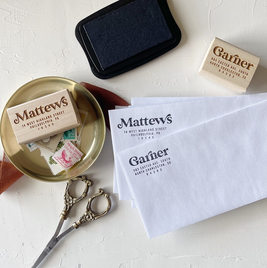 Modern Personalized Return Address Stamp. Modern Address Stamp. Self ...