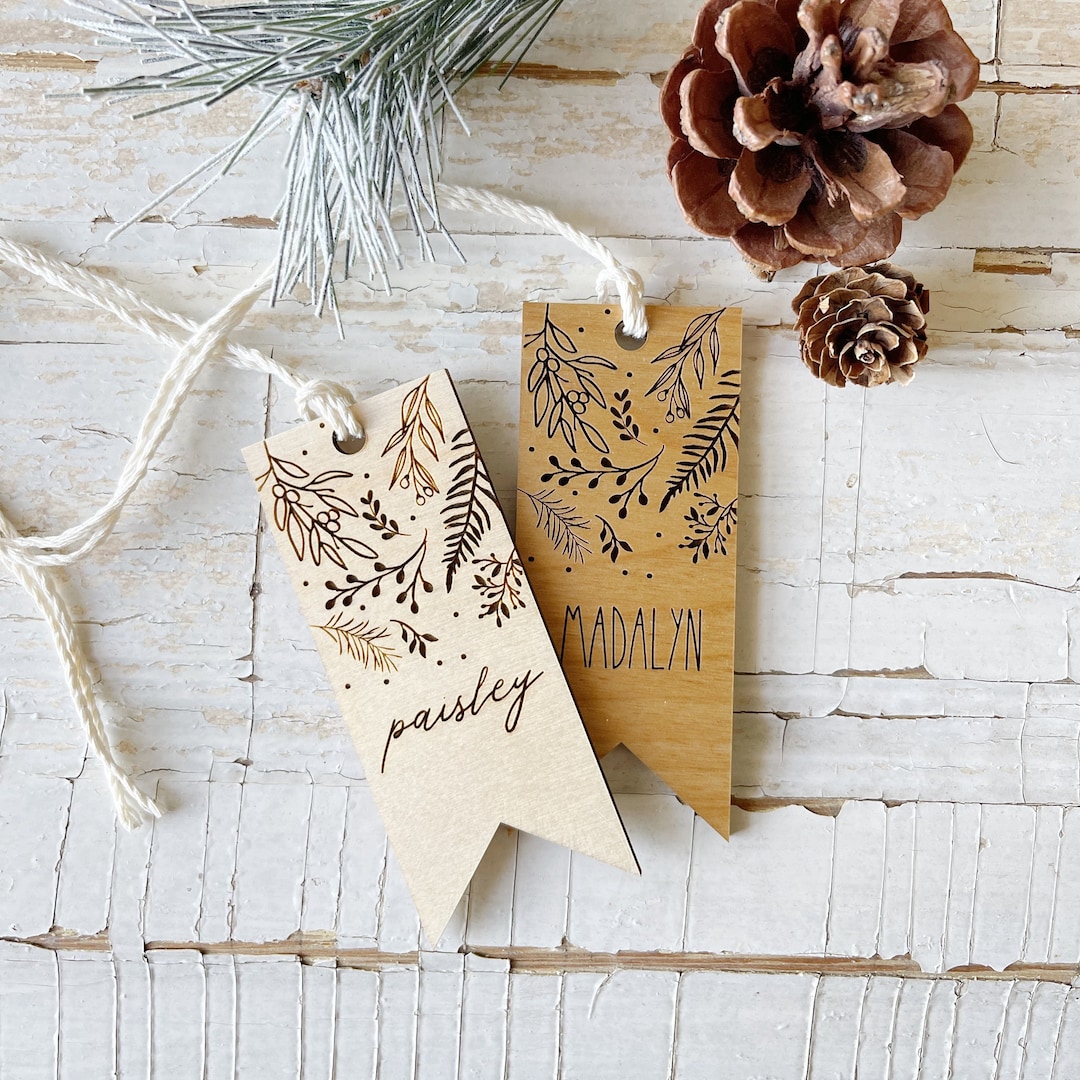 ENGRAVED Personalized Hanger Gift Name Tags. Custom Christmas Gift Tags ...