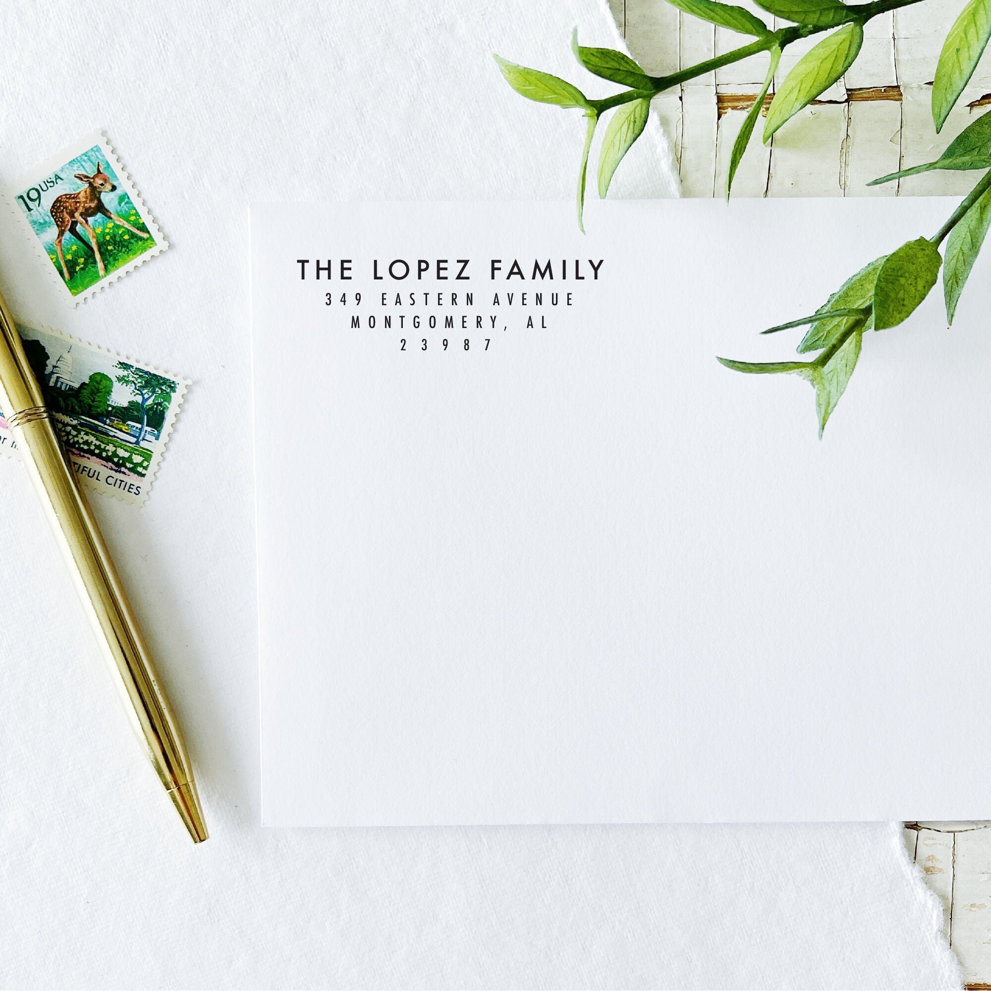 Custom Calligraphy Address Stamp: Modern Wedding Stamp Gift - Etsy