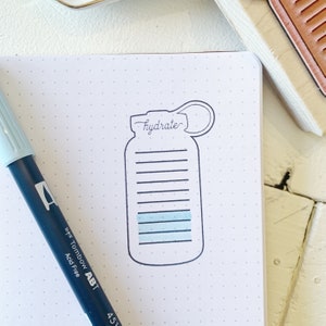 Water Tracker Stamp. Planner Stamp. Hydration Tracker. Bujo Stamps ...