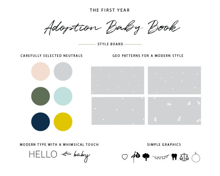 Modern Adoption Baby Book. Custom Modern Baby Book. Baby Book | Etsy
