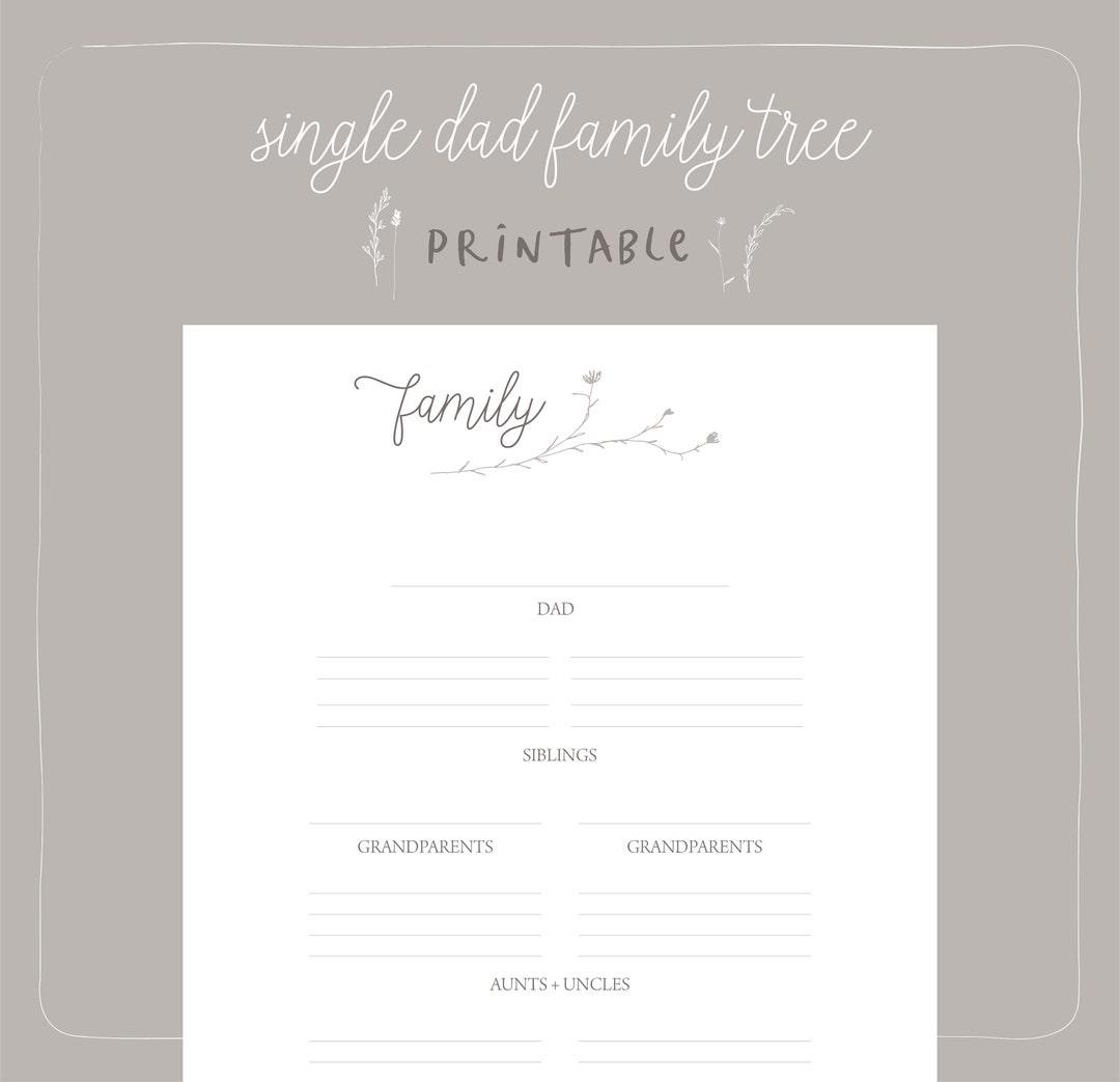 Single Parent Family Tree Baby Book Page Printable Template. Baby Book ...