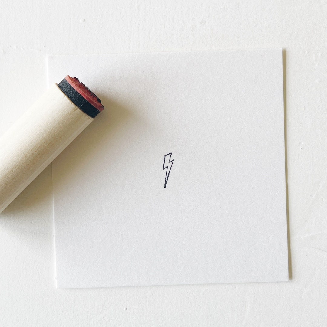 Mini LIGHTNING BOLT Stamp. Rubber Planner Stamp. Bujo Bullet Journaling ...