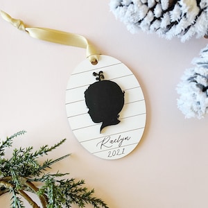 Silhouette Ornament. Custom Silhouette Keepsake Gift Ornament. Kids ...