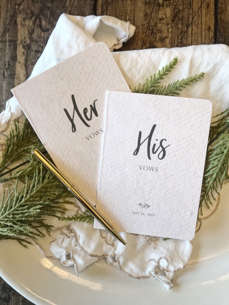 Wedding Vow Books Set of 2. Customized Wedding Vows Keepsake. | Etsy