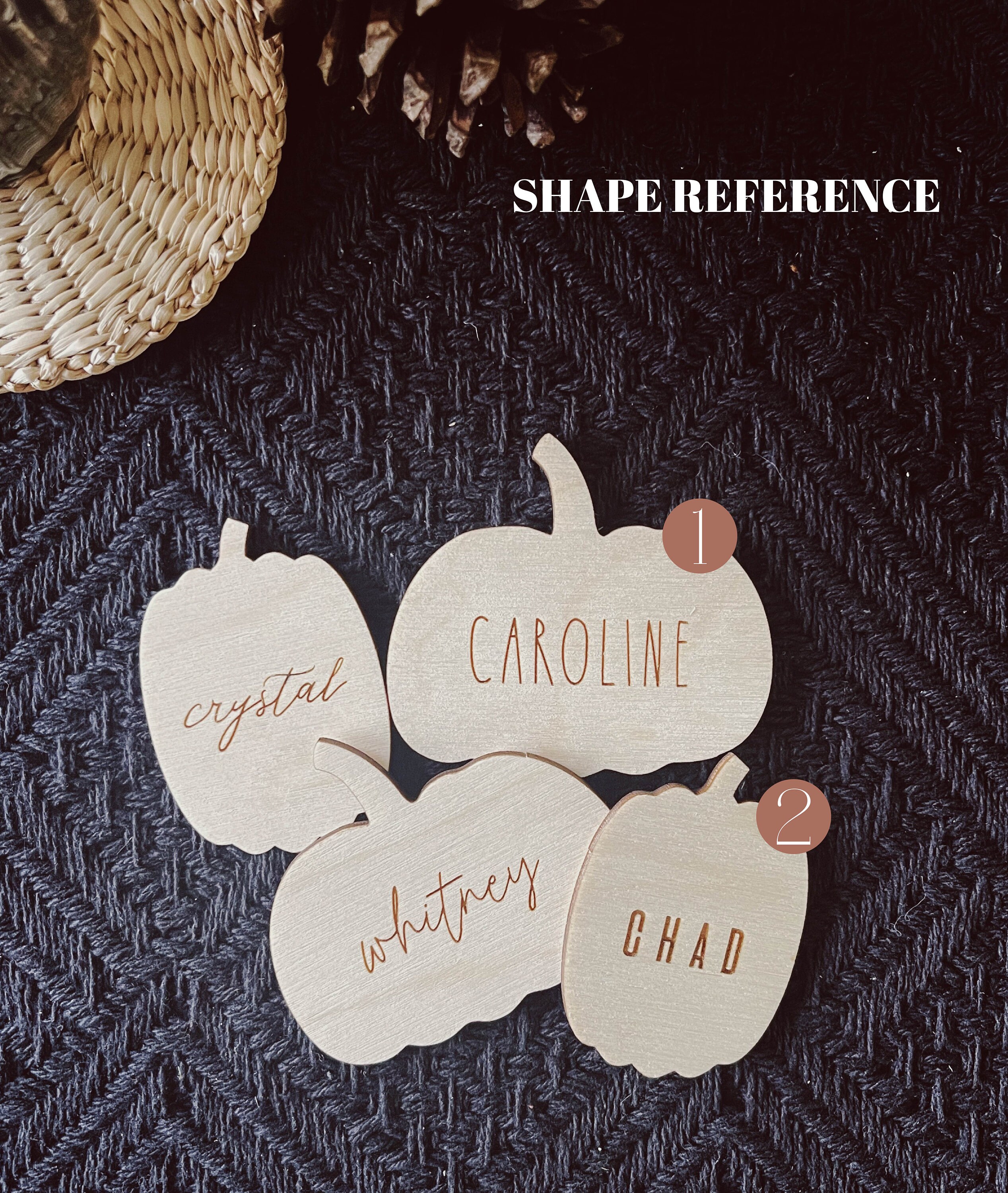 Pumpkin Name Tags. Custom Wooden Table Scape Name Tags. Pumpkin Shape ...