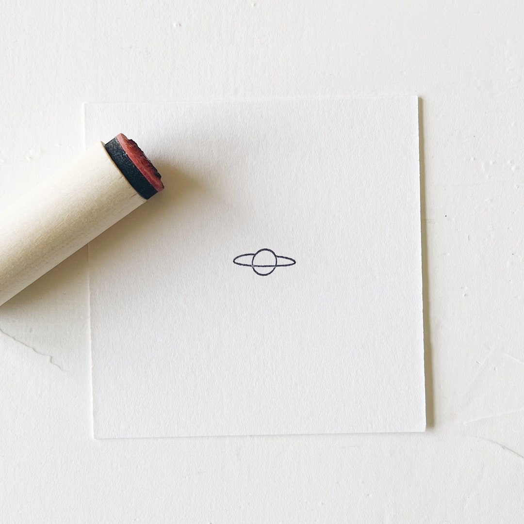 Mini SATURN Stamp. Rubber Planet Stamp. Bujo Bullet Journaling - Etsy