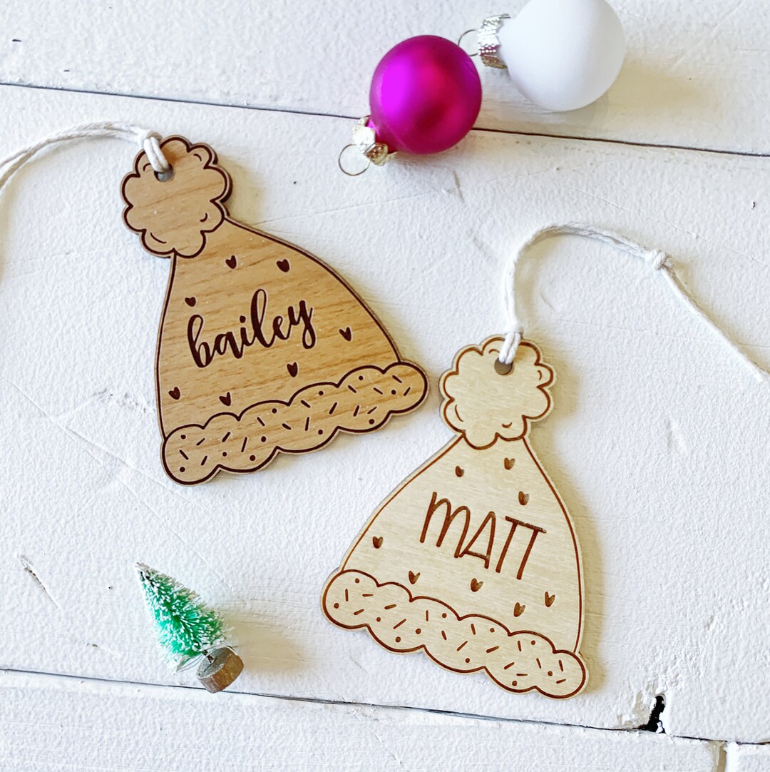 ENGRAVED Personalized Gift Stocking Tags. Christmas Gift Tags. Name ...