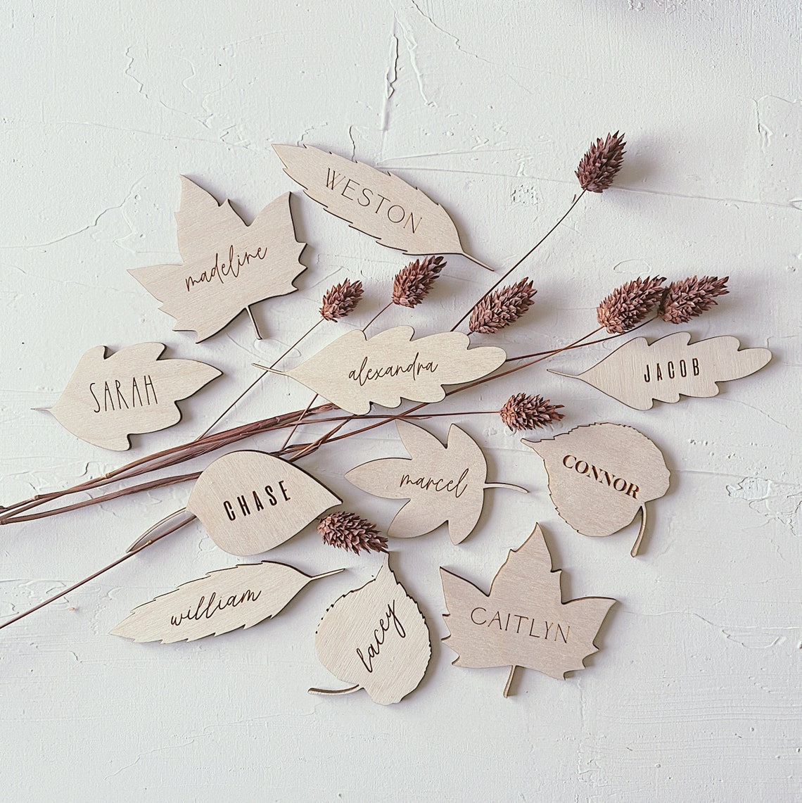 Holiday Table Setting Name Tags Wooden Engraved Name Tags Etsy