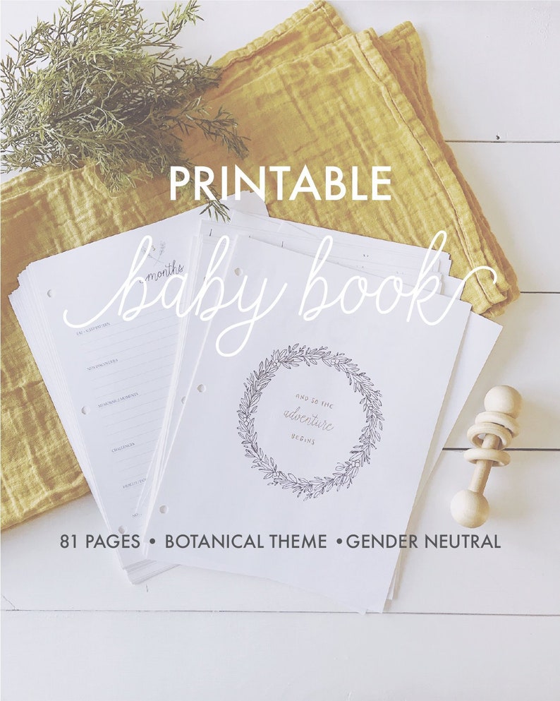 Baby Book Template Printable. Custom Baby Book Shower Gift. Baby Book ...