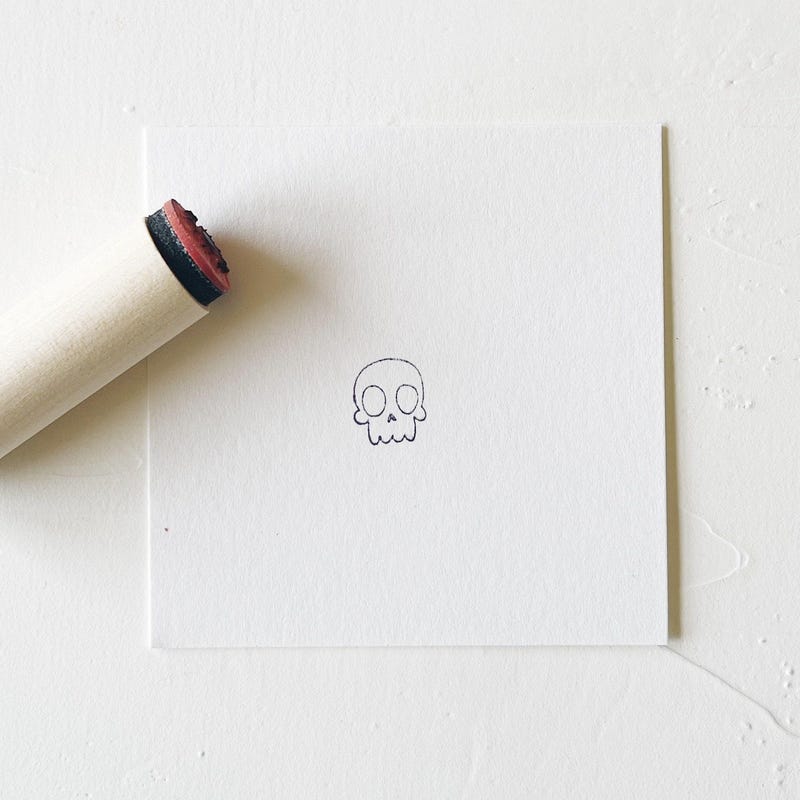 Skull Rubber Stamp - Etsy
