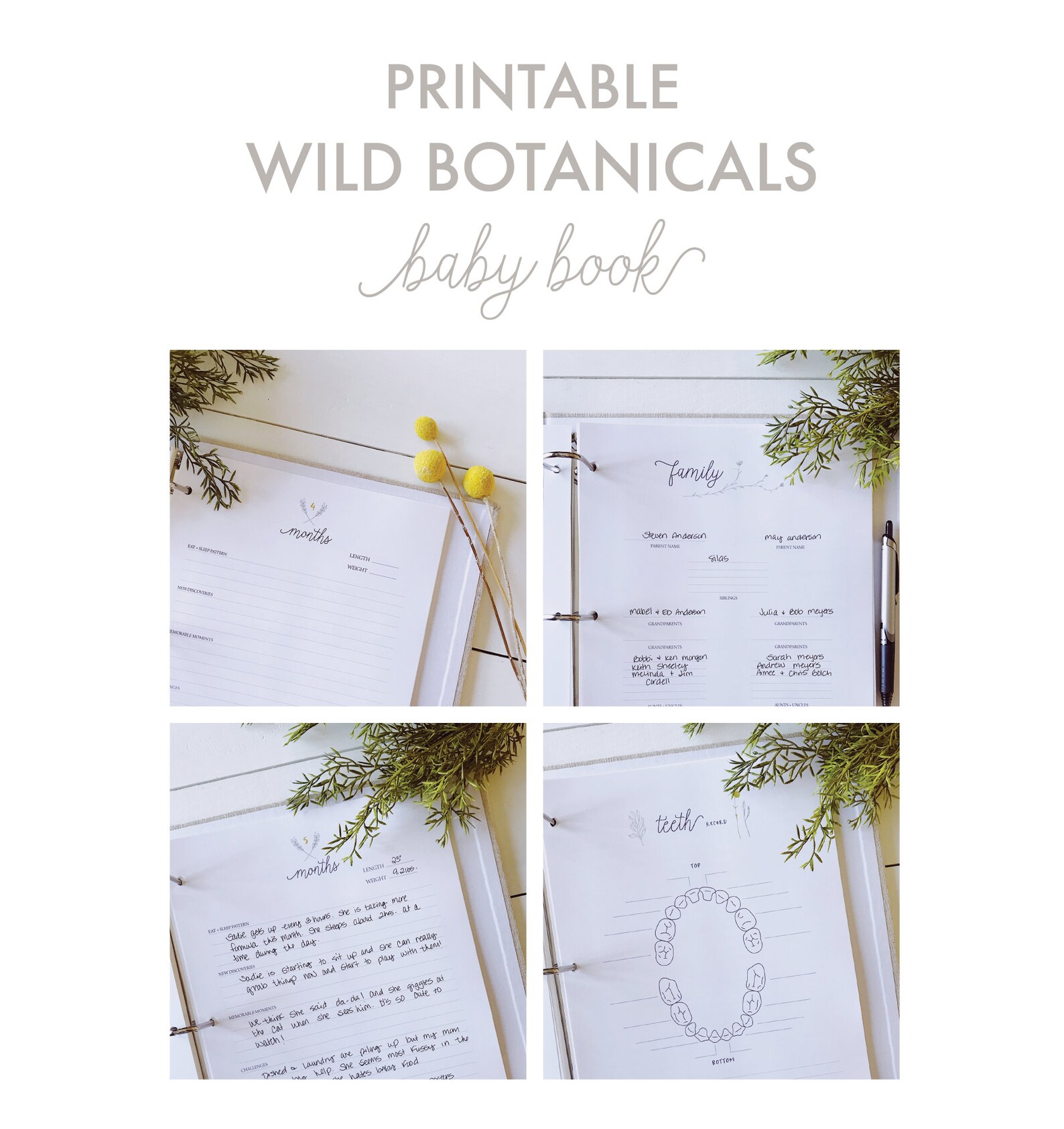 Baby Book Template Printable. Custom Baby Book Shower Gift. Baby Book ...