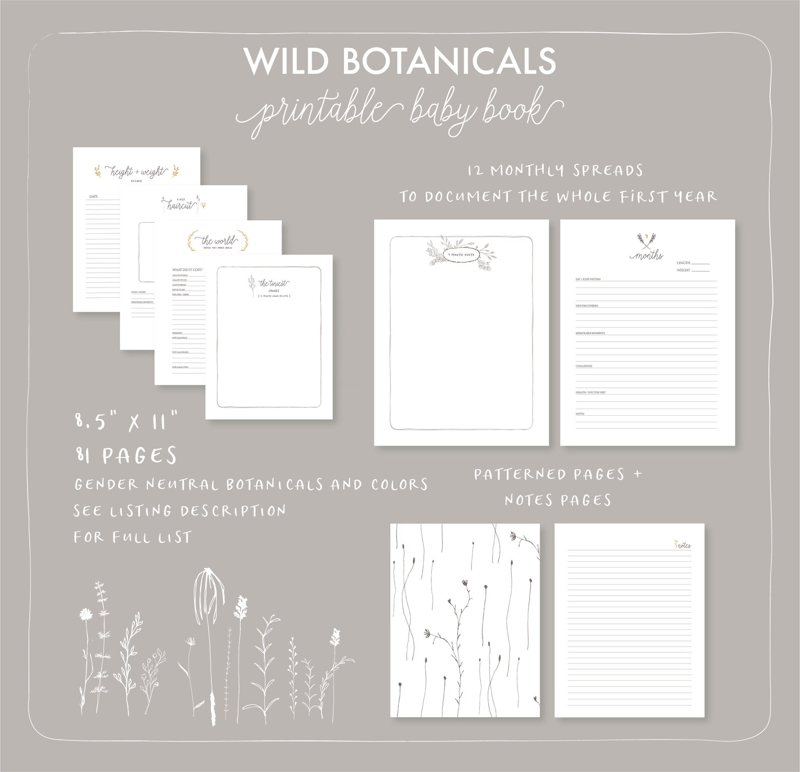 Baby Book Template Printable. Custom Baby Book Shower Gift. Baby Book ...