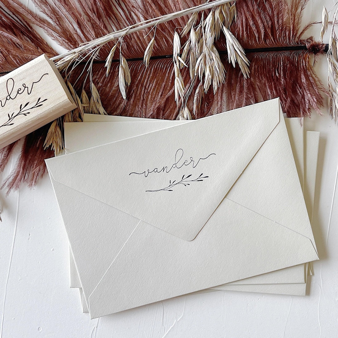 Custom Envelope Stamp With Last Name. - Etsy