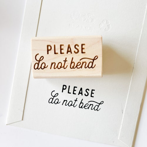 Please Do Not Bend Stamp. Rubber Packaging Stamp. Small - Etsy