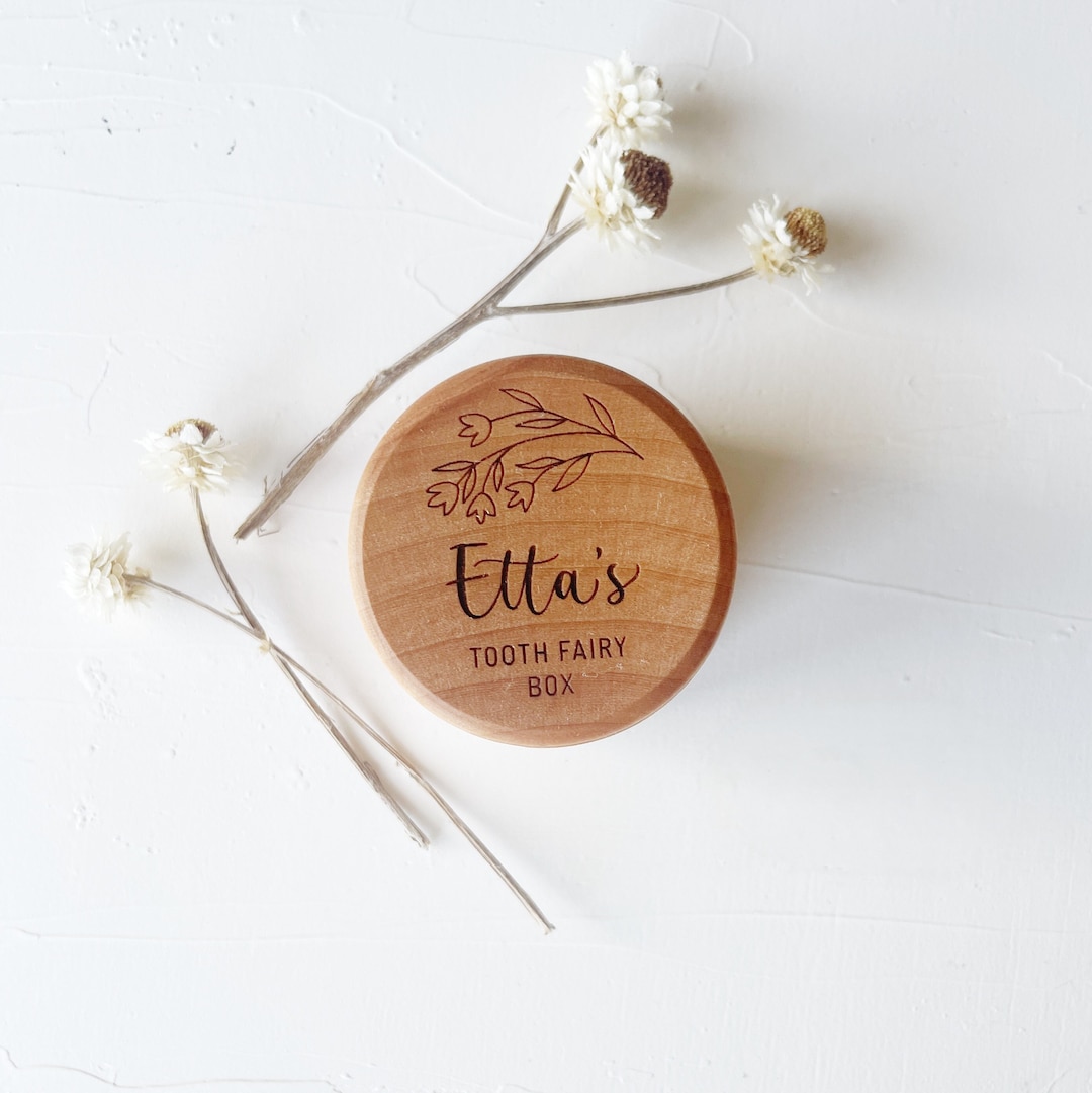 ENGRAVED Custom Wooden Tooth Fairy Box. Personalized First Birthday ...