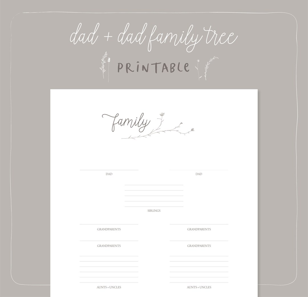 Family Tree Baby Book Printable. Two Dads, Dad and Dad Family Tree Baby ...