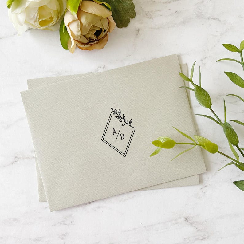 Modern Triangle Wedding Logo Stamp. - Etsy