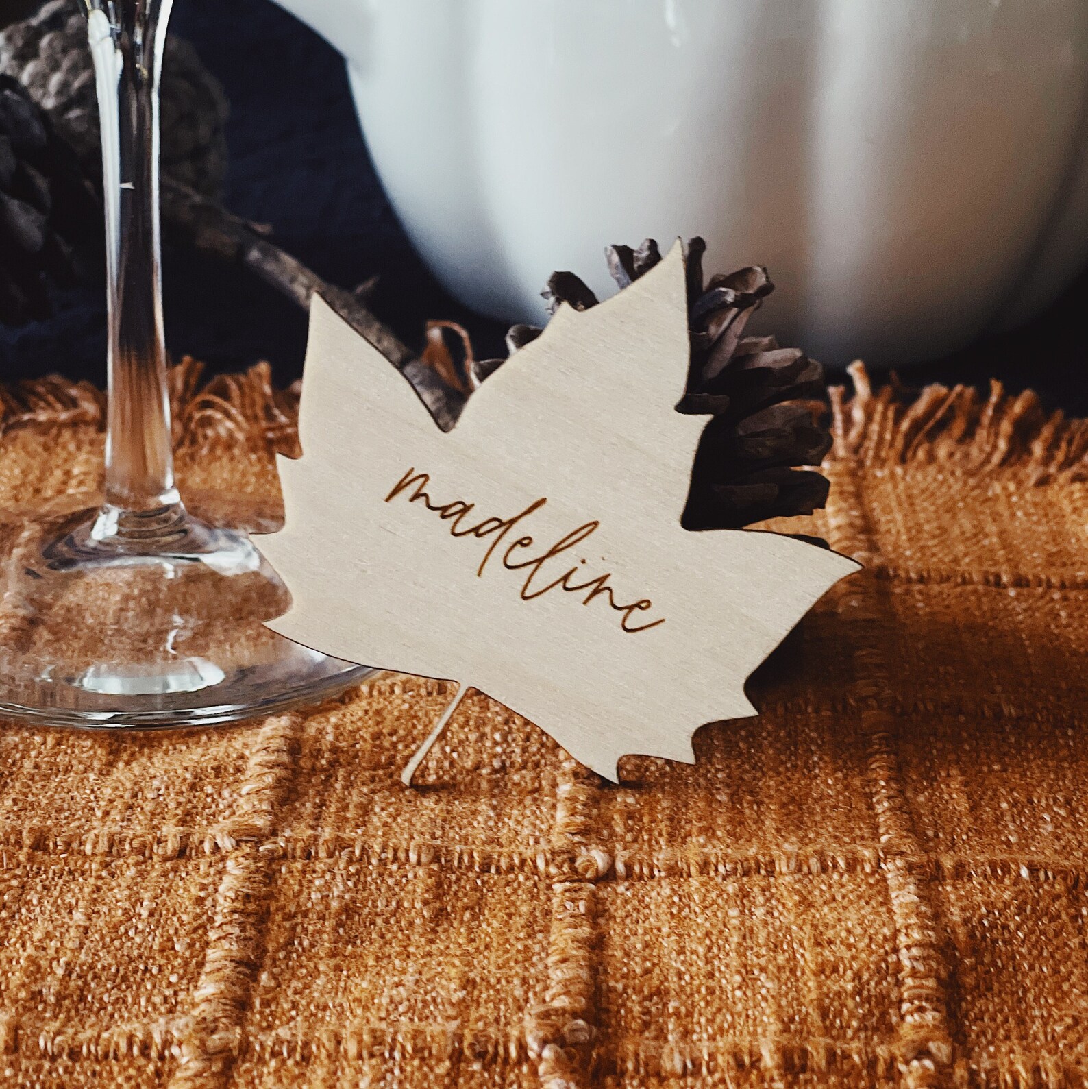 Holiday Table Setting Name Tags. Wooden Engraved Name Tags. - Etsy