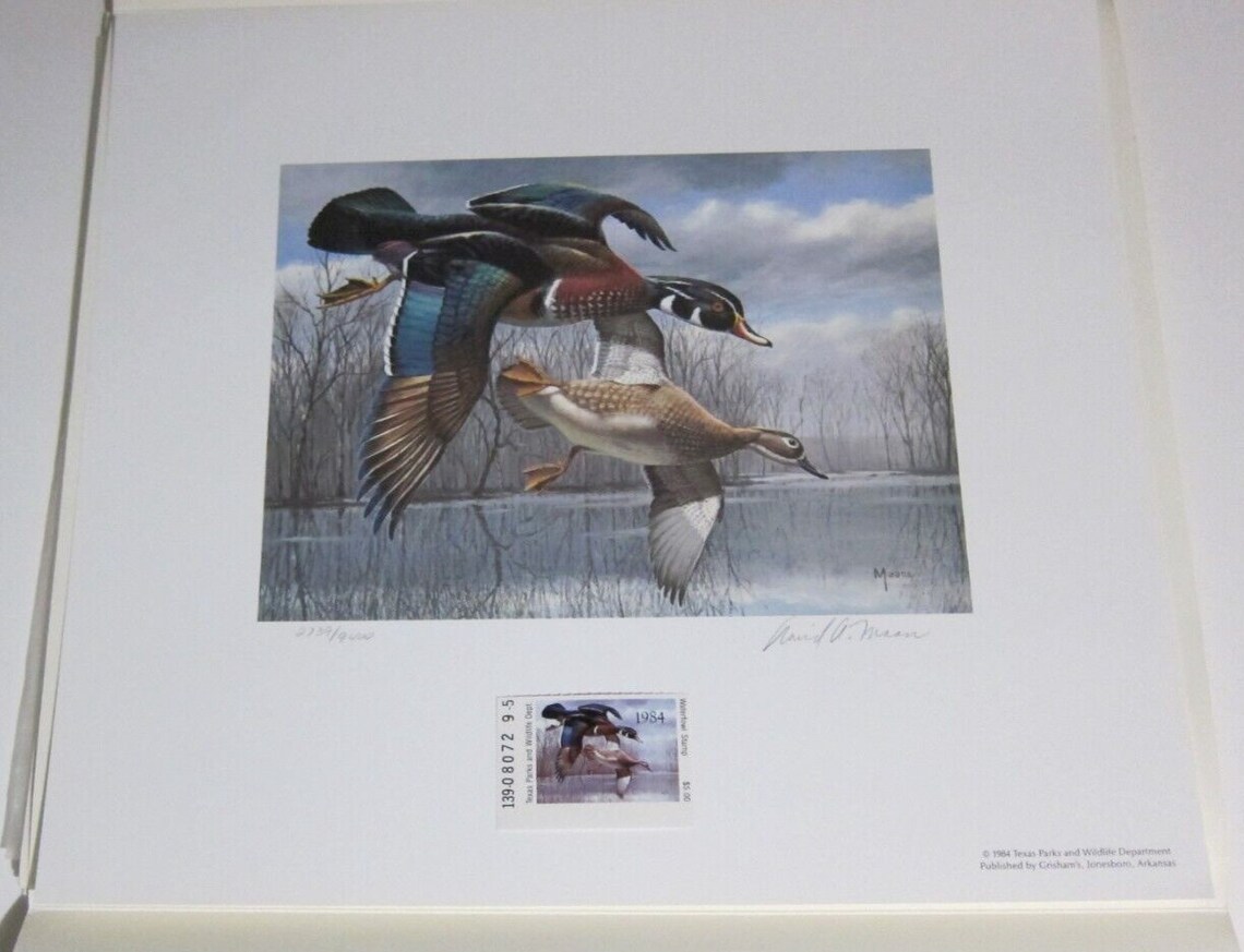 Wood Ducks by David Maass 1984 Texas Duck Stamp Print Artist Signed ...