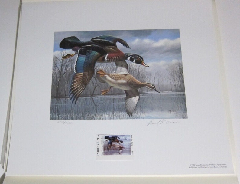 Wood Ducks by David Maass 1984 Texas Duck Stamp Print Artist Signed ...