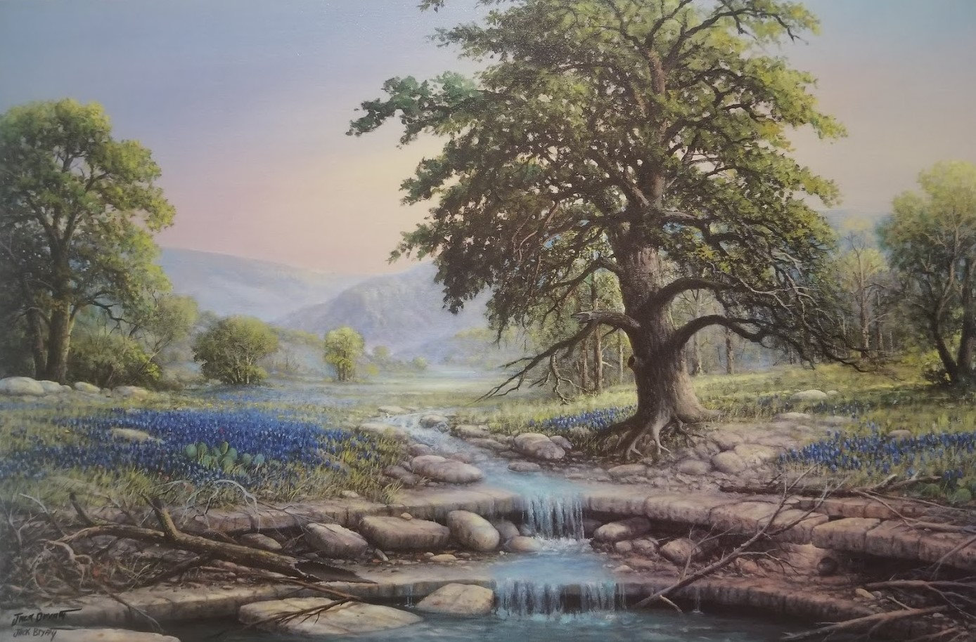 Jack Bryant "double Falls" Signed Print on Canvas - Etsy