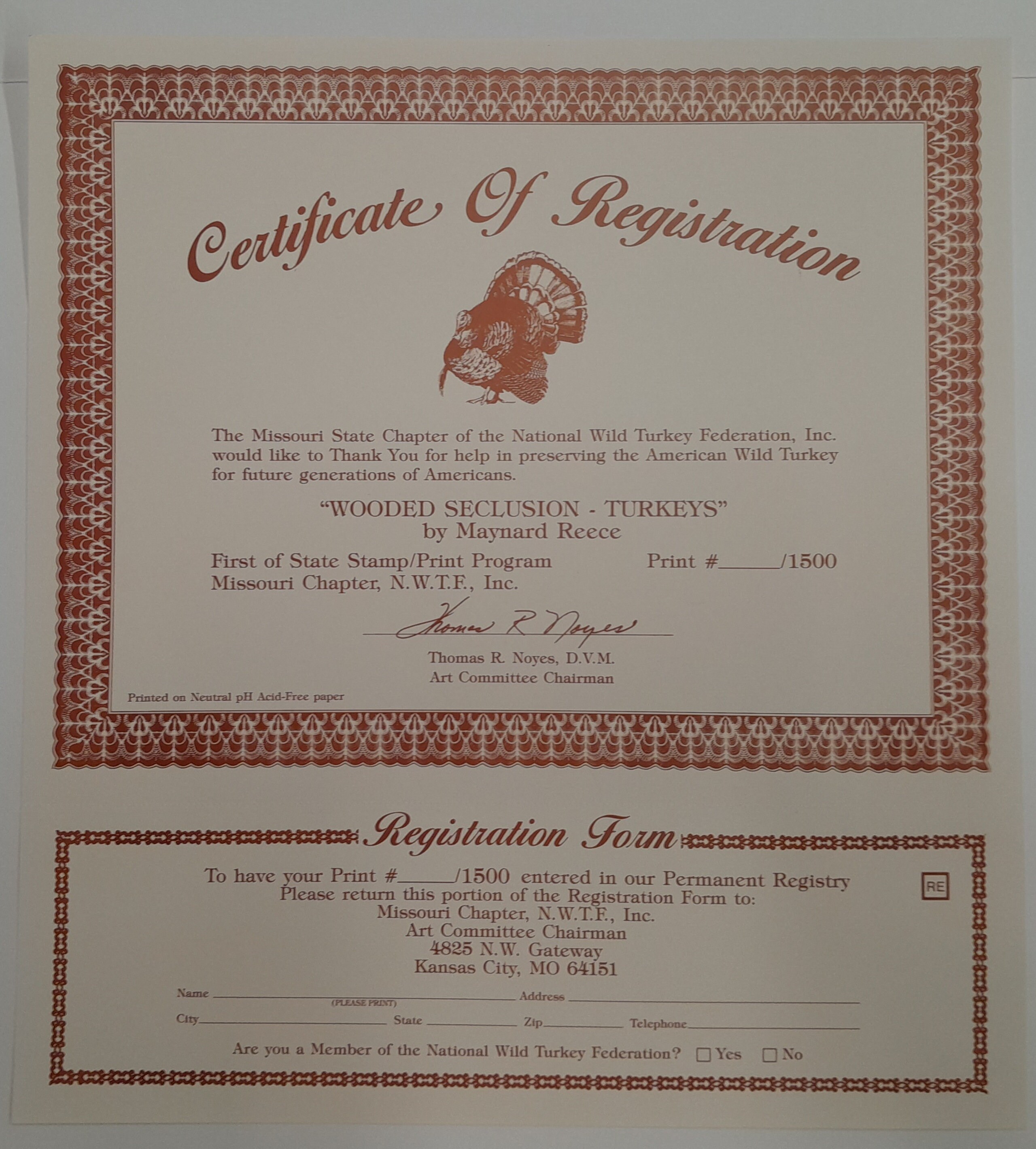 Wooded Seclusion - Turkeys by Maynard Reece - Wild Turkey Stamp Print ...