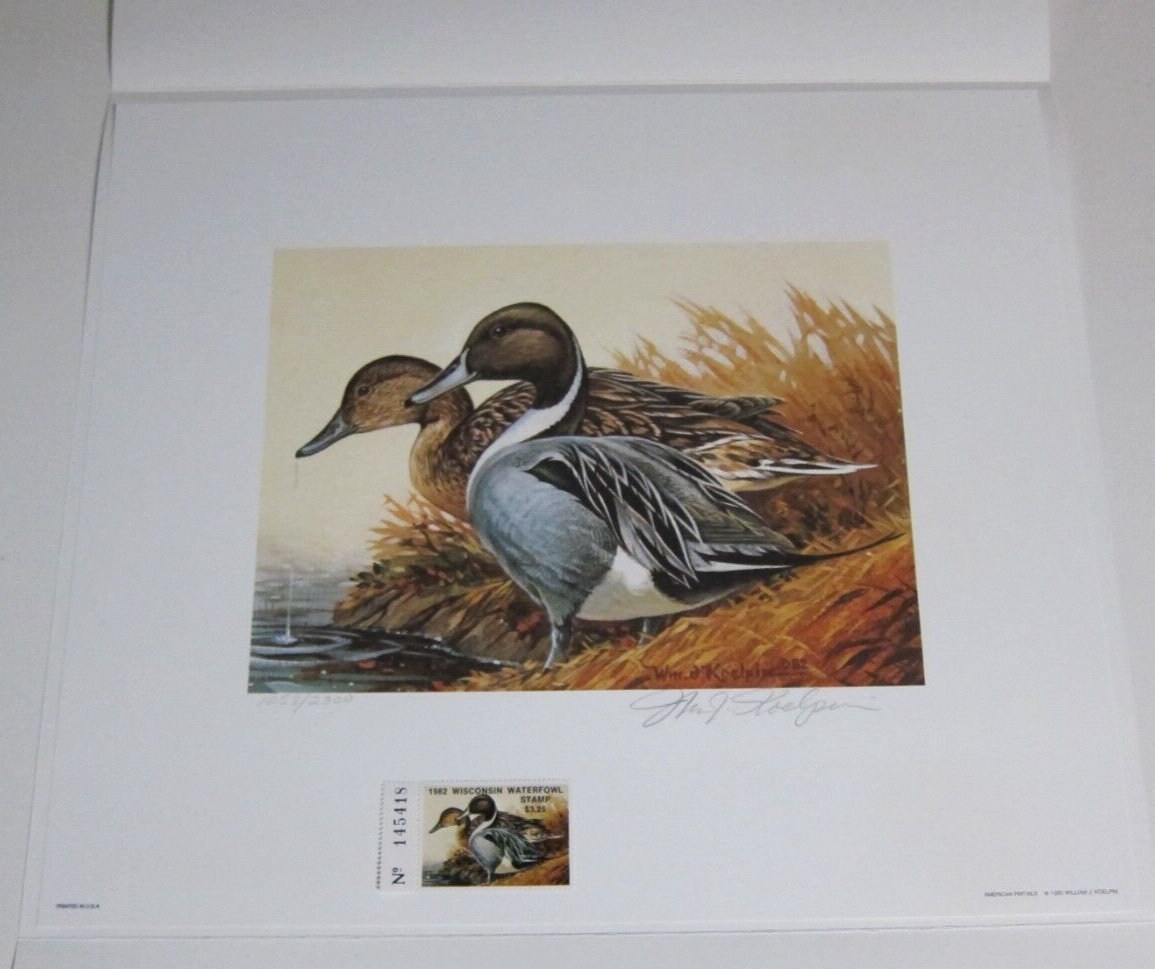 American Pintails by William J. Koelpin - 1982 Wisconsin Waterfowl Duck ...