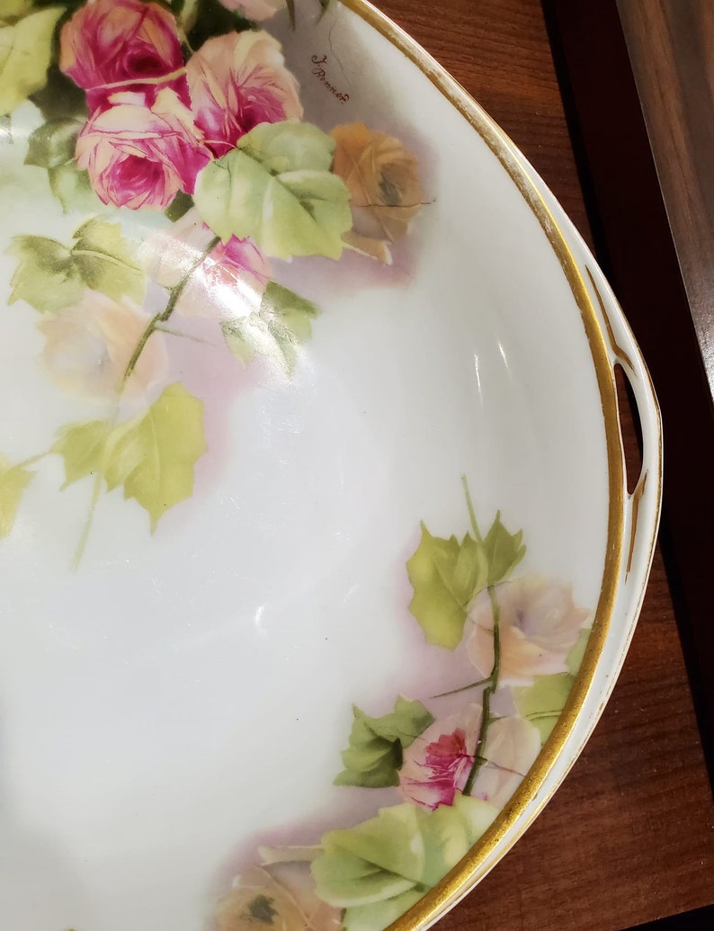 Rosenthal Donatello Bavaria Handpainted Bowl With Roses and Gold Gilt ...