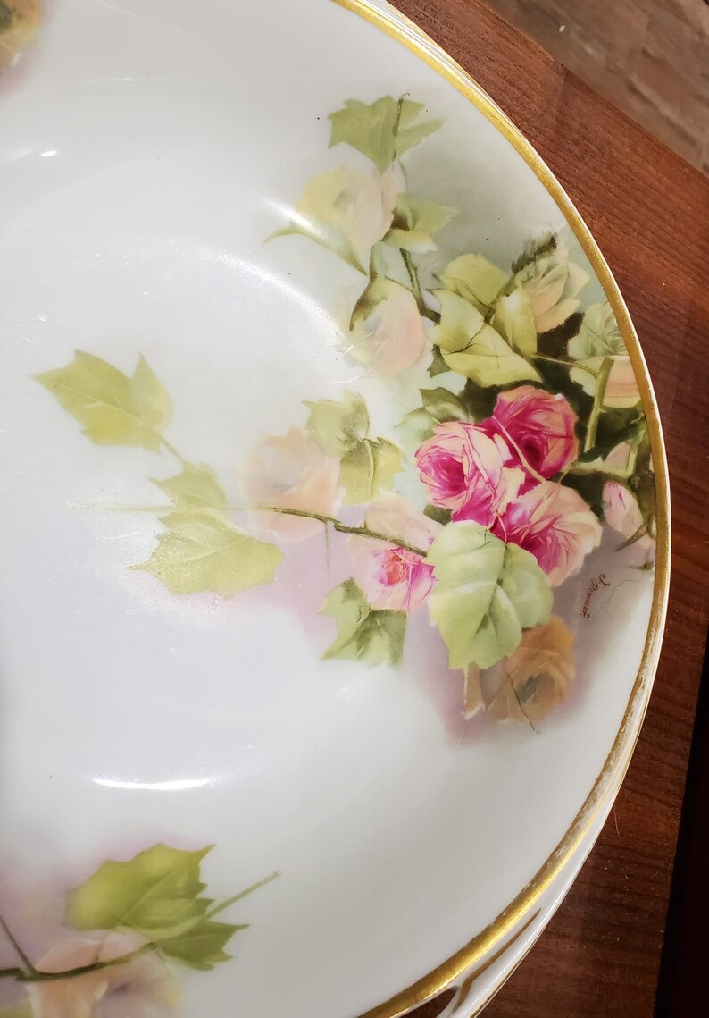 Rosenthal Donatello Bavaria Handpainted Bowl With Roses and Gold Gilt ...