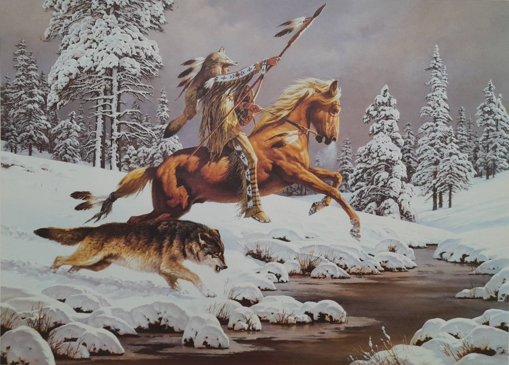 Native American Warrior Wolf