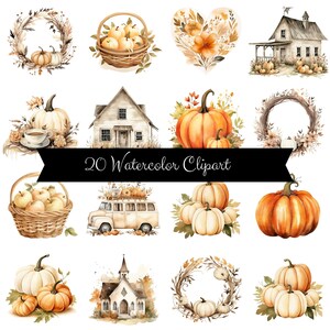 Cozy Halloween,botanical Clipart,wildflower Clipart,pumpkin Clipart ...
