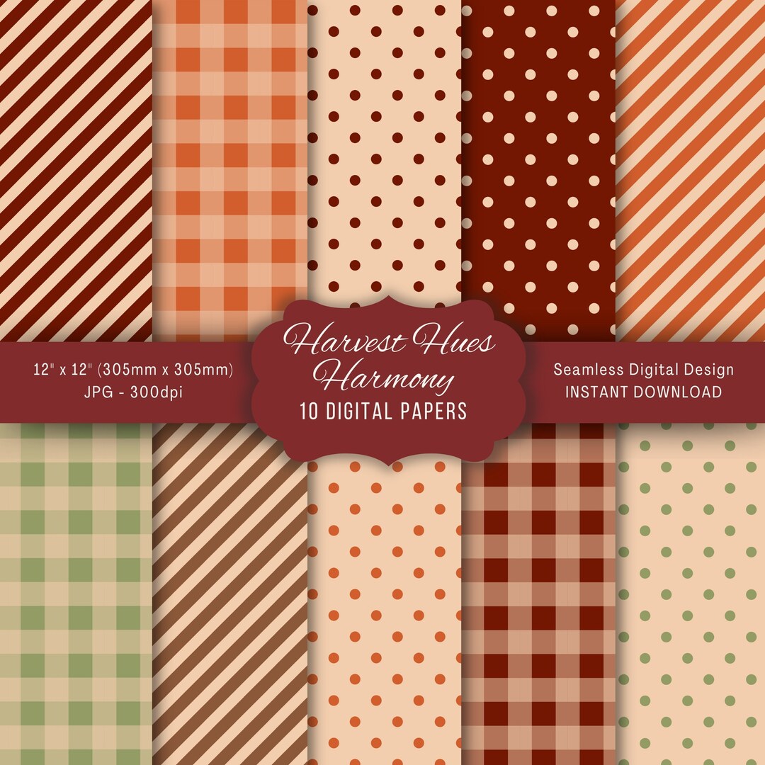 Harvest Hues Harmony|seamless Paper Digitized|scrapbook Paper Digital ...
