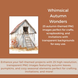 Whimsical Autumn Clipart Set | 25 Cozy Farmhouse-inspired Designs ...