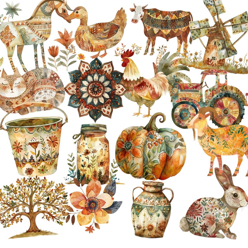 Scandinavian Folk Charm: Nordic Clipart Folk Art Clipart Scandinavian ...