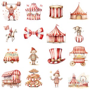 Circus Clipart Set | Carnival Graphics | Big Top Illustrations | Circus ...