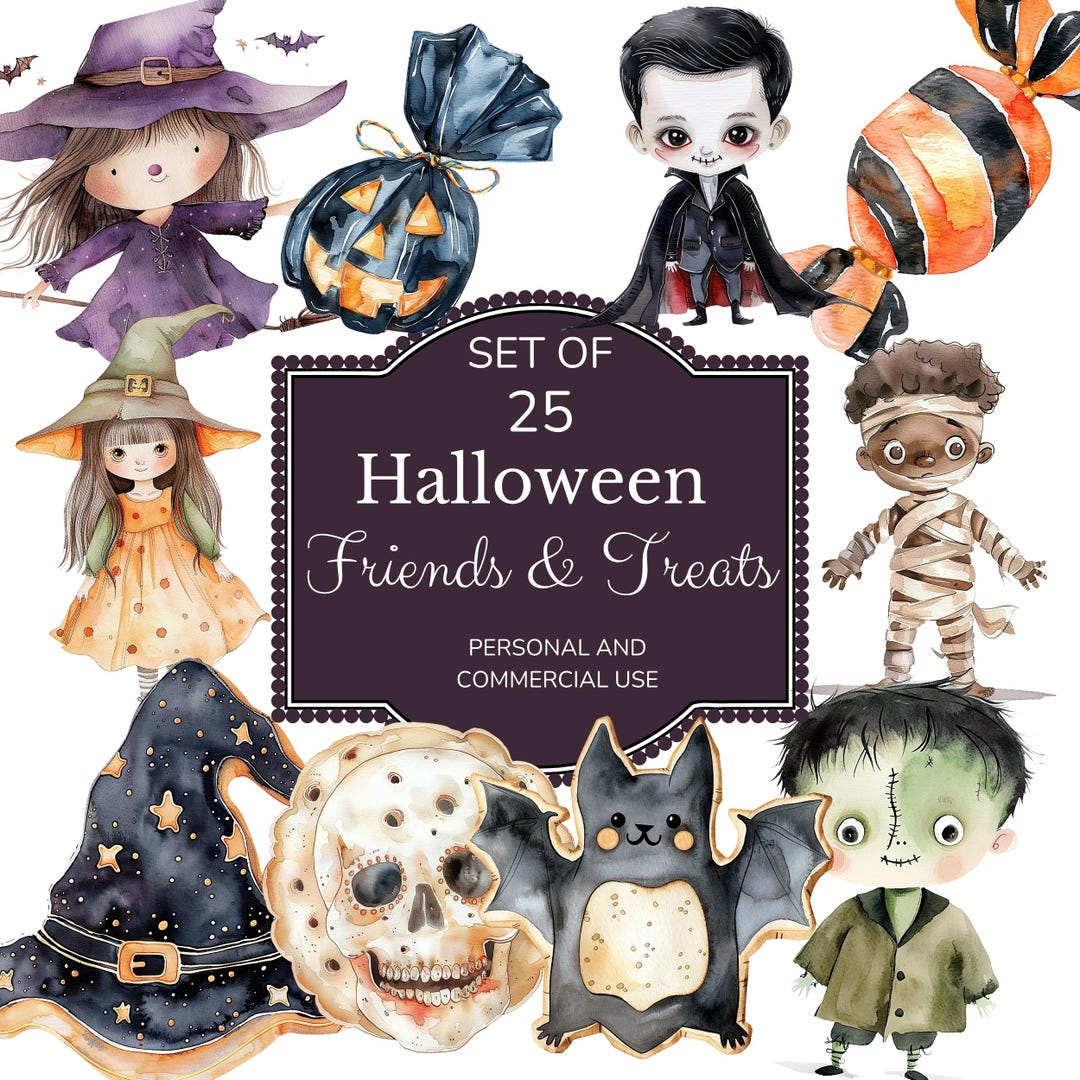 Halloween Clipart Bundle | 25 PNG Images (transparent Backgrounds) - Etsy