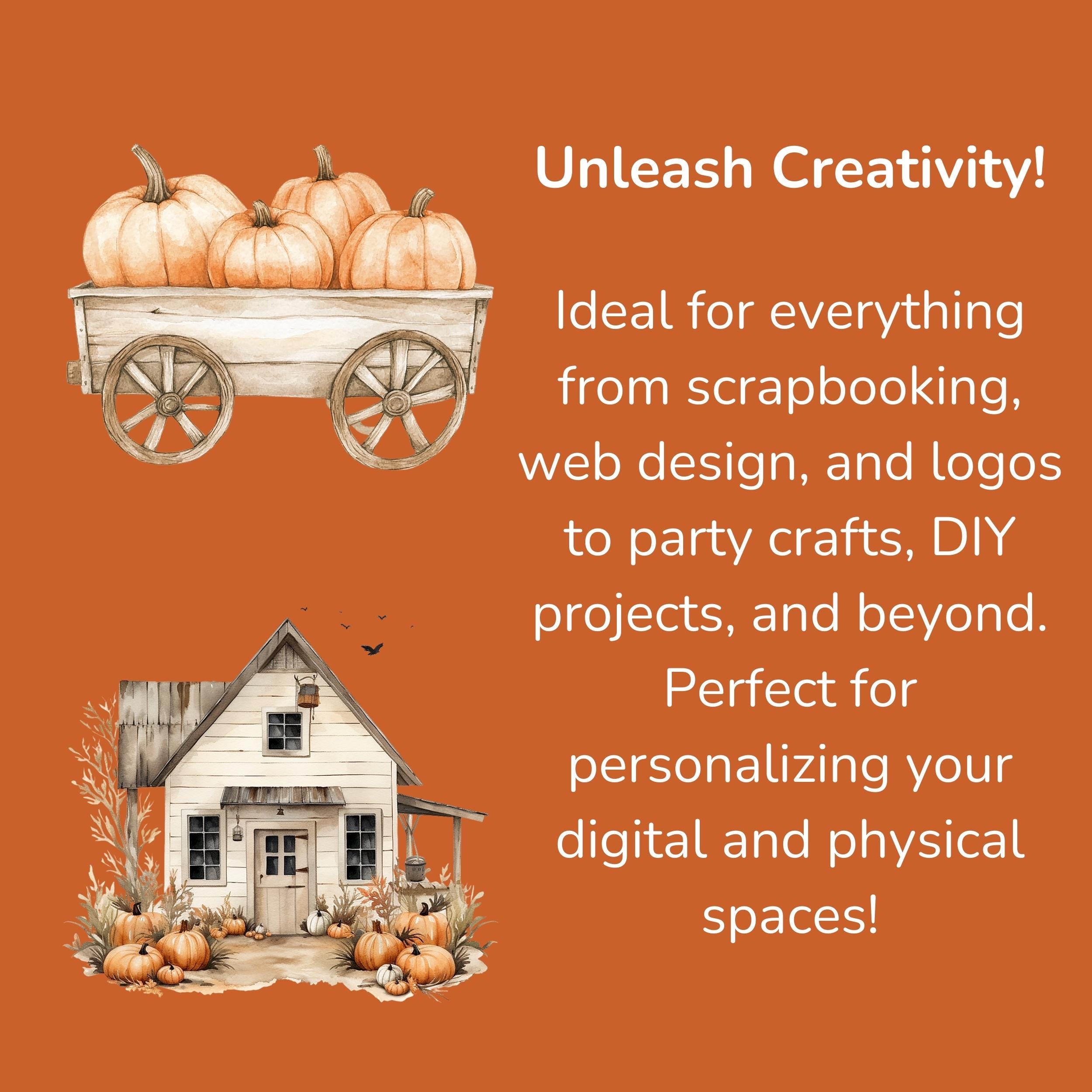 Fall Clipart Set | Autumn Graphics | Pumpkin Farmhouse Wreaths ...