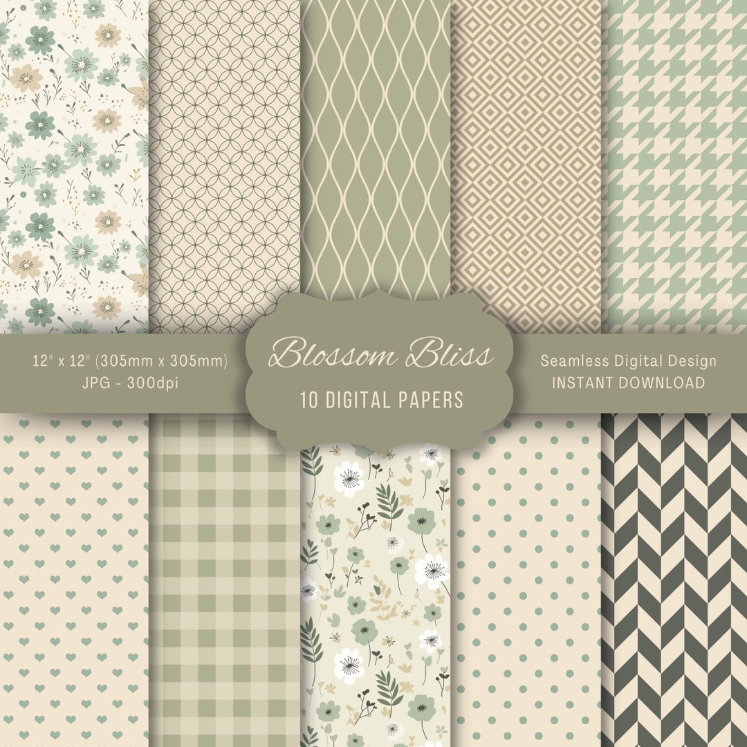 Blossom Bliss Seamless Digital Paper Printable Patterns Artistic ...